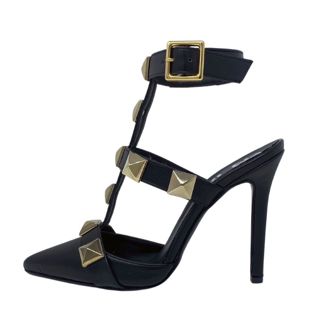 Scarpe a punta con borchie e tacco alto 10cm made in italy ...